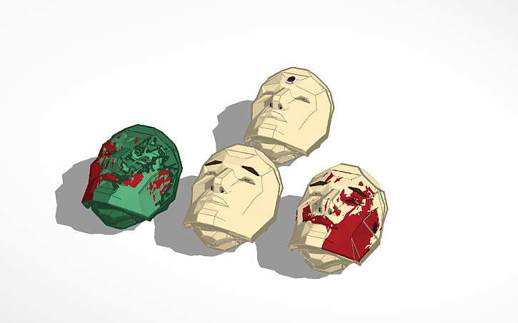 3D design geometric head/masks - Tinkercad