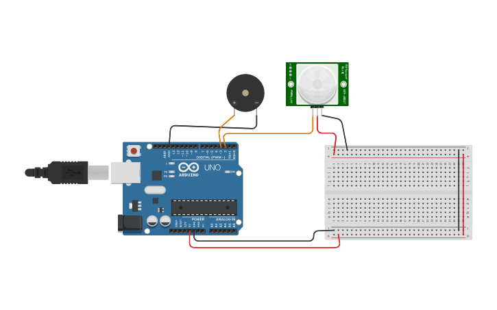 Circuit design PIR Motion Sensor - Tinkercad