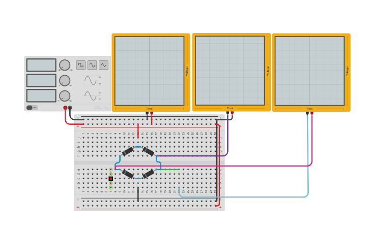 Circuit design Full Wave Bridge Rectifier - Tinkercad