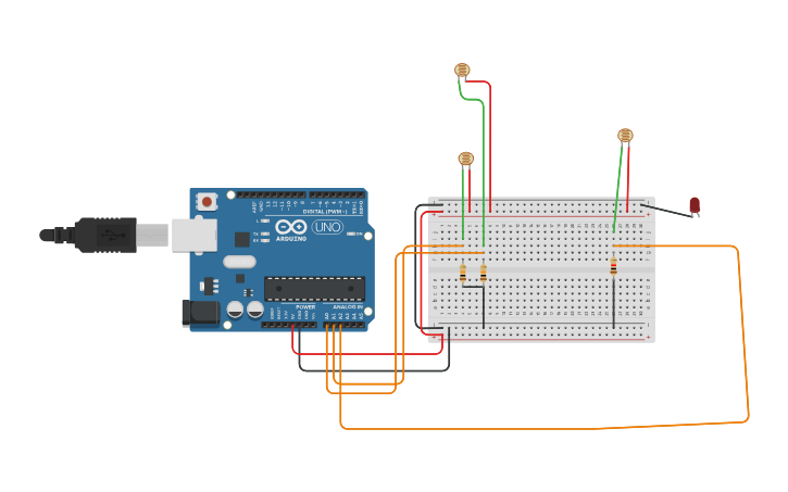 Circuit design Single axis Solar Tracker - Tinkercad
