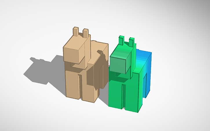 3D design Minecraft Lama 2 - Tinkercad