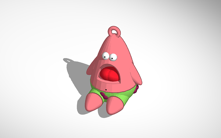 3D design Surprised Patrick Star Keychain - Tinkercad