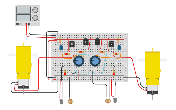 Circuit design BEAM ROBOT - Tinkercad