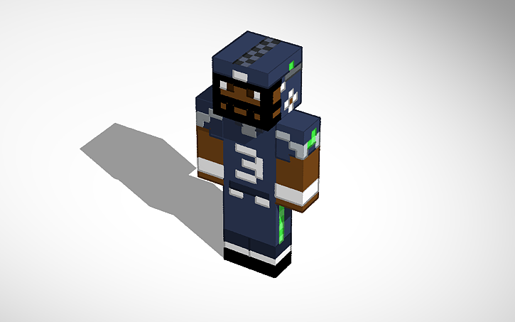 3D design Russell Wilson Minecraft Skin - Tinkercad