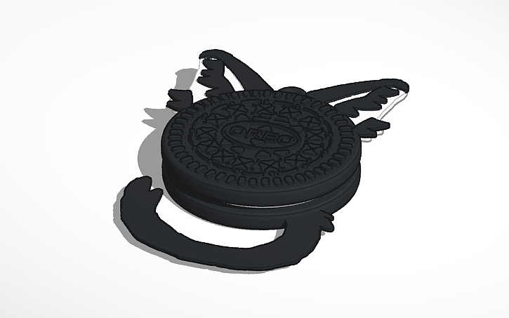 3D design Oreo cat choker charm - Tinkercad
