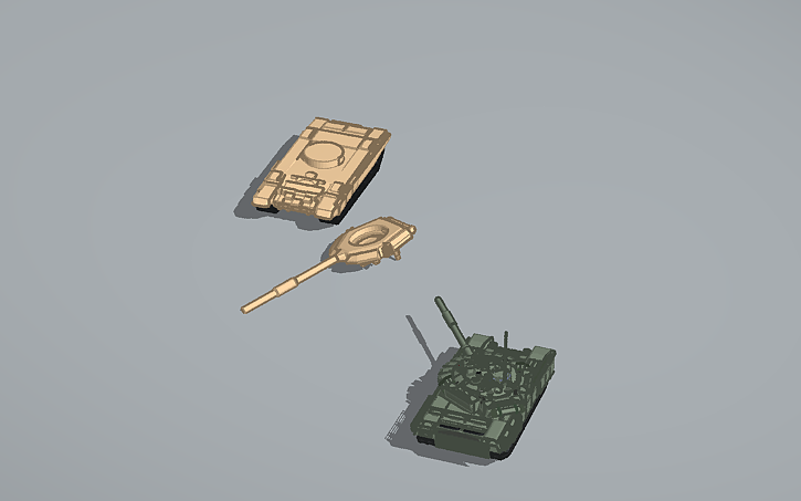 3D design Lilliputian T-72B3 Destroys Blefuscu T-90S Tank in Close ...
