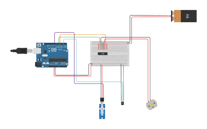 Circuit design Automated Cooler - Tinkercad
