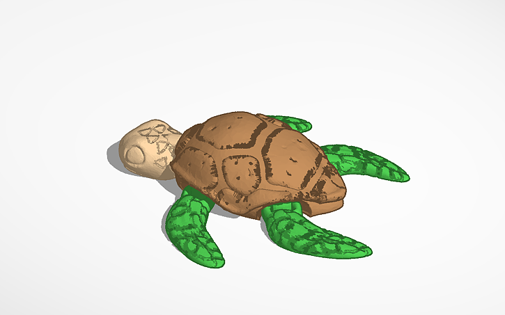 3D design baby articulated turtle - Tinkercad