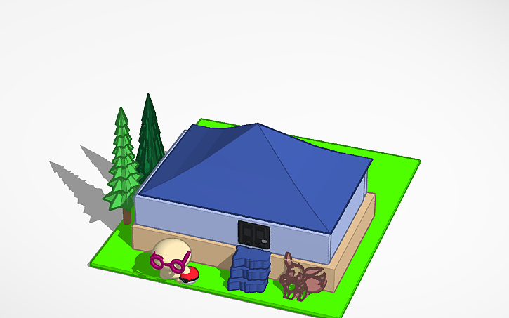3D design pokemon house trainer olga + eevee - Tinkercad
