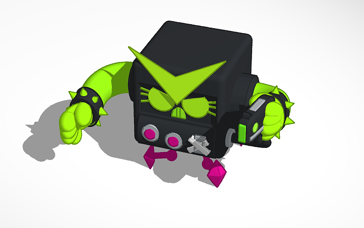 3D design 8 bit virus - Tinkercad