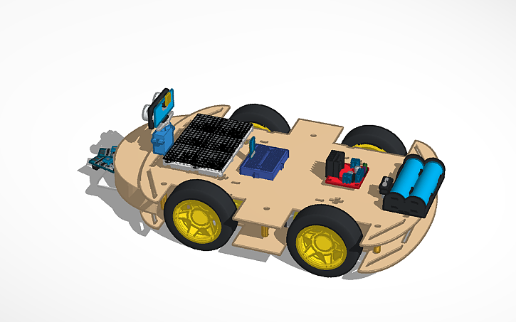 3D design Montaje sensores seguidores de linea al robot móvil - Tinkercad