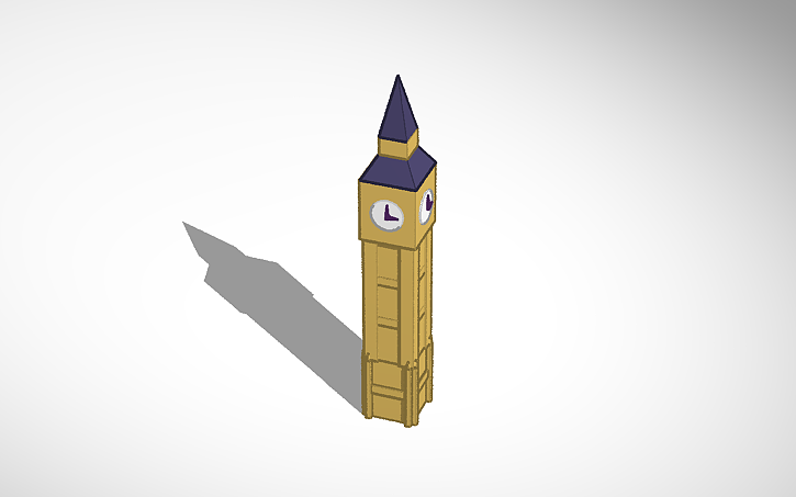 3D design Elizabeth Tower - Big Ben - Tinkercad