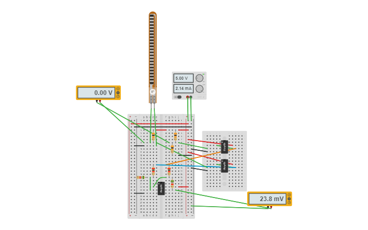 Circuit design Extensometro com buffer - Tinkercad