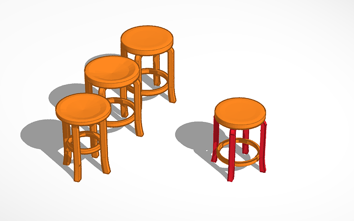 3D design Doll Stool - Tinkercad