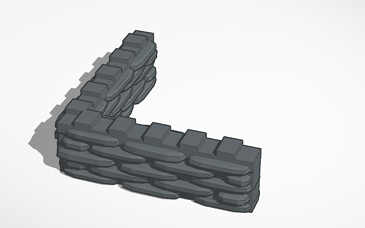 3D design Stone Wall for TTRPG - Tinkercad