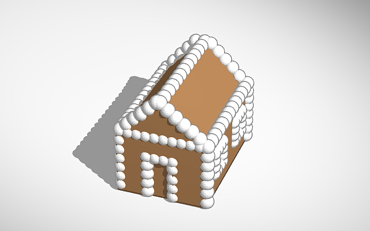 3D design ginger bread house - Tinkercad