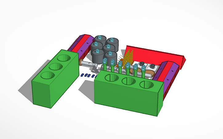 3D design V6 engine - Tinkercad