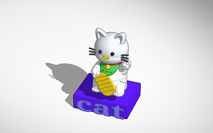 3D design cat figure - Tinkercad