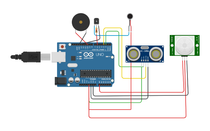 Circuit design Smart Blind Stick - Tinkercad