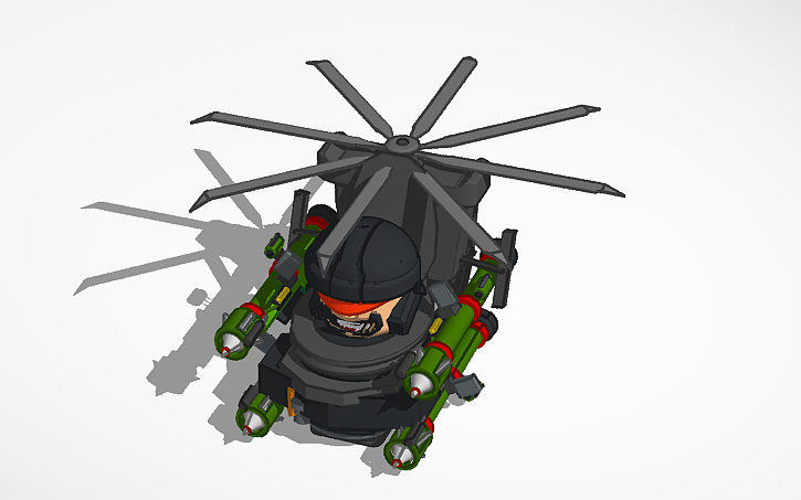 3D design Armored Quad Rocket Helicopter Toilet 1.5 - Tinkercad