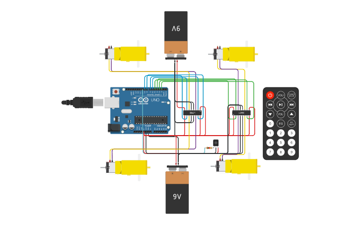 Circuit design Carro 2 - Tinkercad