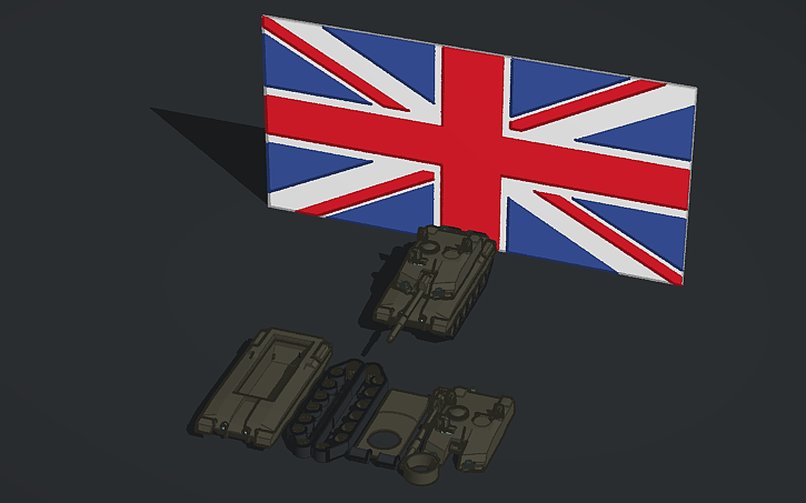 3D design Black Night MBT (Challenger tank) - Tinkercad