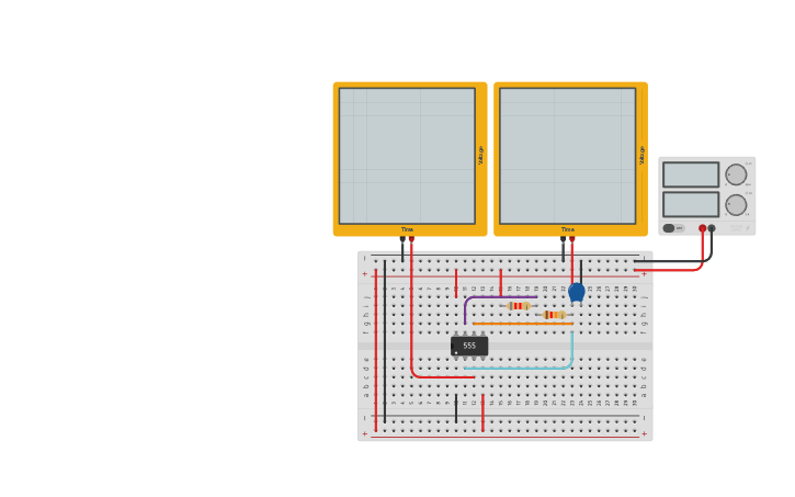 Circuit design NE555 - Tinkercad