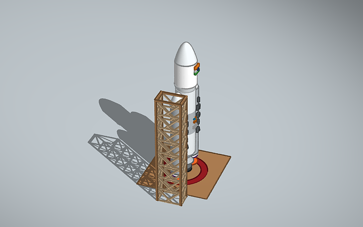 3D design ISRO GSLV Spaceship - Tinkercad