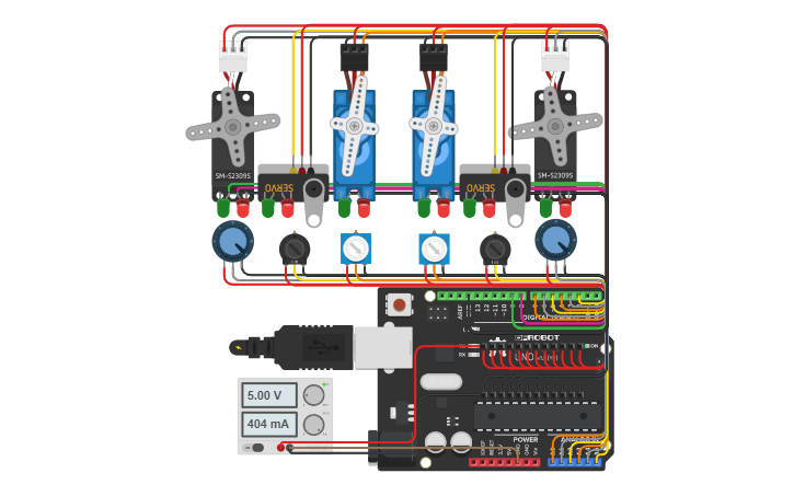 Circuit Design Different Models Servo Potentiometer Tinkercad