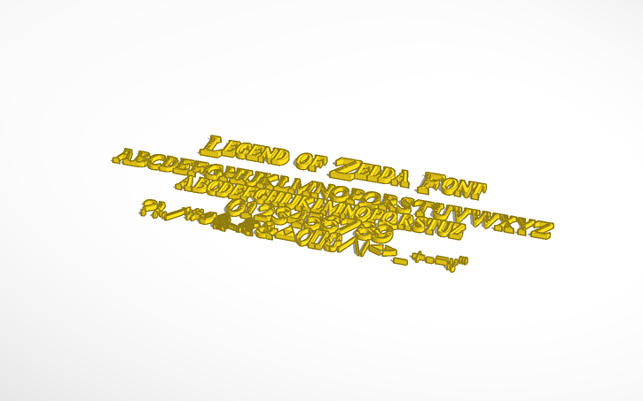 3D design All letters, numbers, and symbols in Legend of Zelda font ...