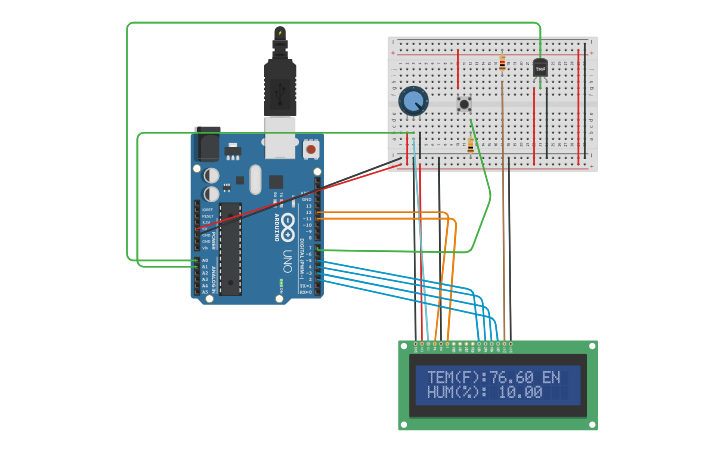 Circuit Design Temperature And Humidity Tinkercad