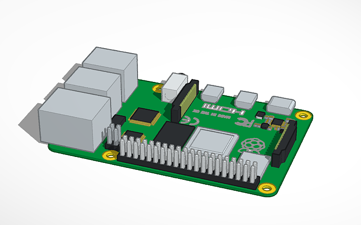 3D design CAD-Uppgift 7 Raspberry PI 4B - Tinkercad