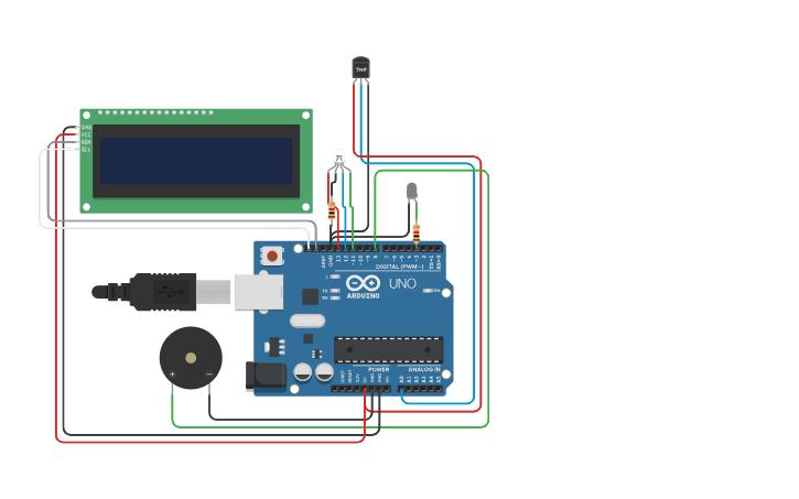 Circuit design Temperature server - Tinkercad