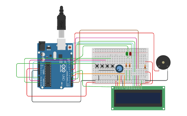 Circuit design Hour and Minute Timer - Tinkercad