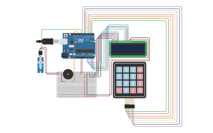 Circuit design Password Protected Door Lock System Using Arduino UNO ...
