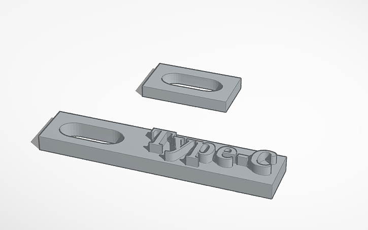 3D design type c hole test v1 - Tinkercad