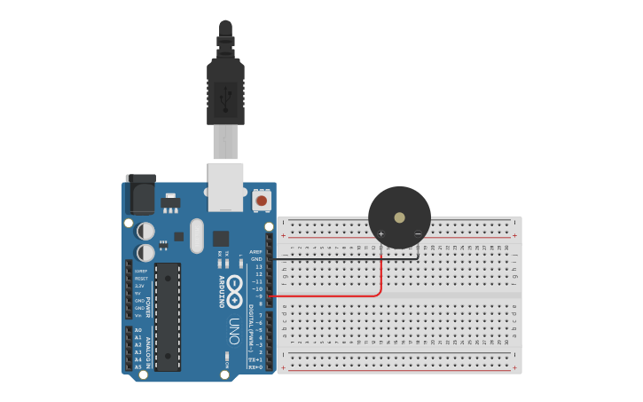 Circuit design buzzer - Tinkercad