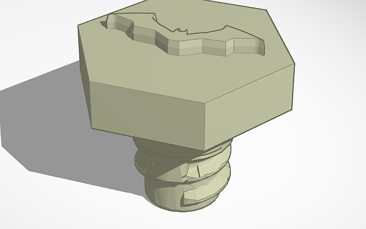 3D design char face bolt - Tinkercad