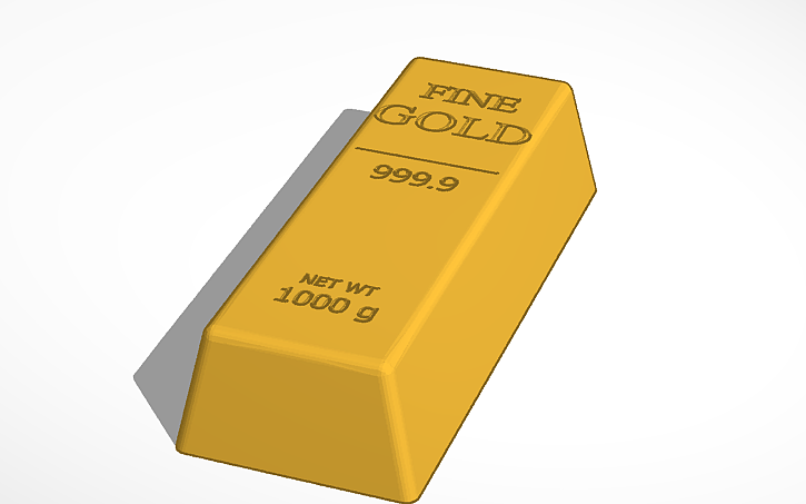 3D design Gold Bar - Tinkercad