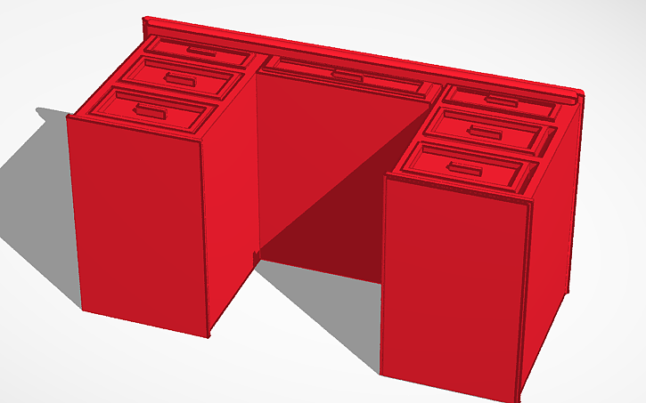 3D design Double Pier Desk - Tinkercad