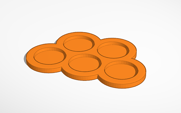 3D design 25mm 5 Slot Sabot Base - Tinkercad