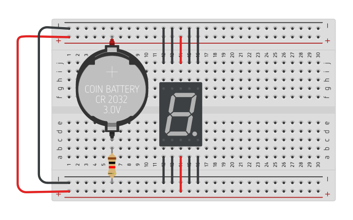 Circuit design 7 Segment Display - Tinkercad