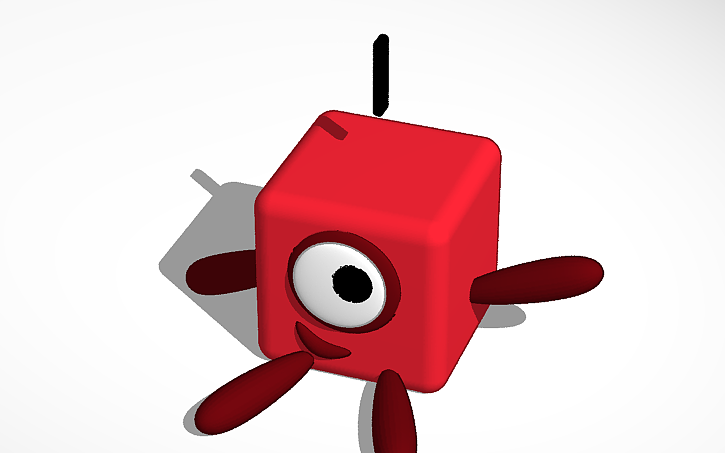 3D design numberblock One - Tinkercad