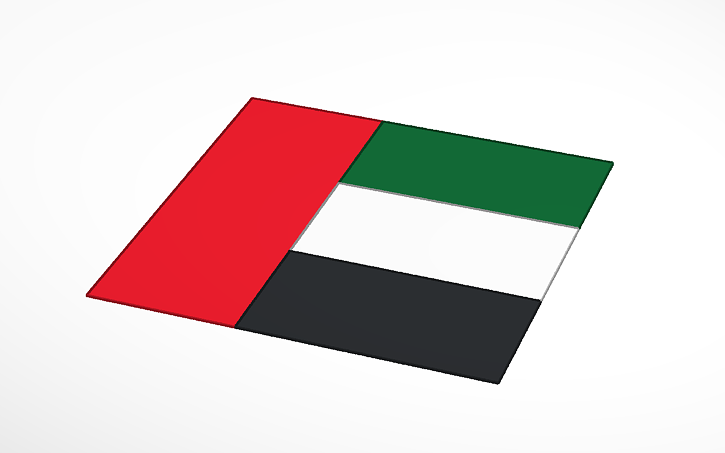 3D design UNITED ARAB EMIRATES FLAG - Tinkercad