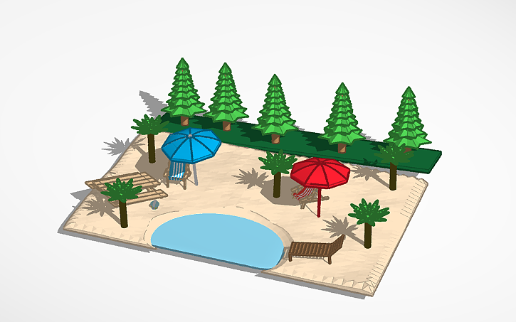 3D design Copy of Summer Beach - Tinkercad