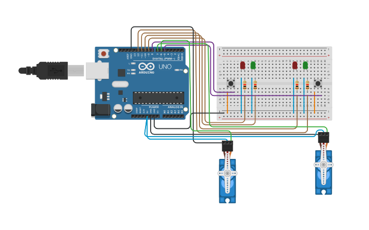 Circuit design Vehiculo - Tinkercad