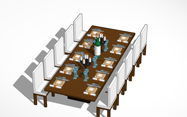 3D design Imari Lewis - Dining Table and Chair Set - Tinkercad