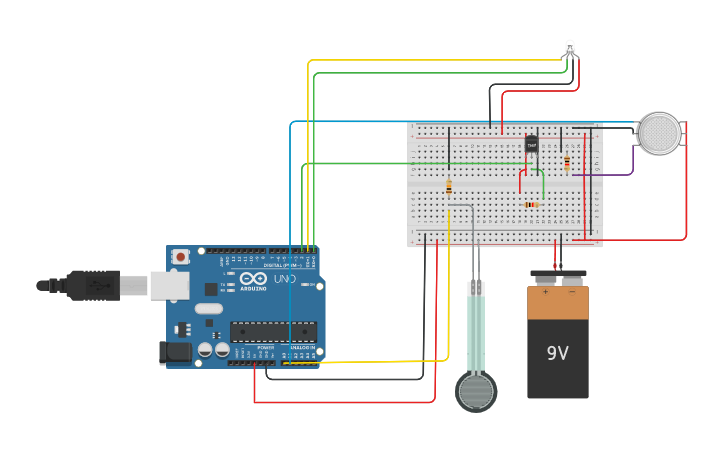 Circuit design schematic diagram V1 - Tinkercad