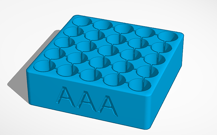 3D design AAA Battery storage box - Tinkercad