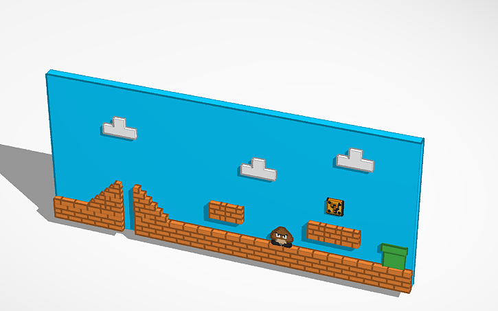 3D design mario level with goomba - Tinkercad